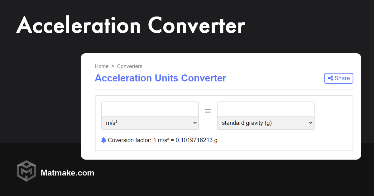 Acceleration Converter - Matmake
