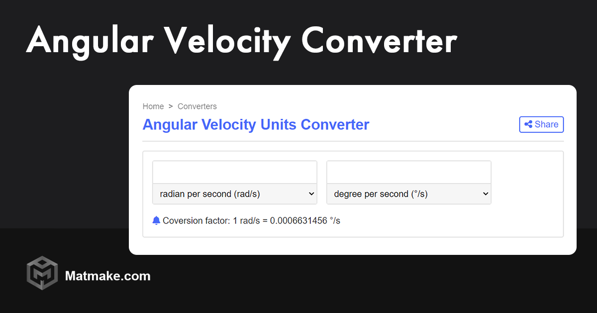 Angular Velocity Converter - Matmake