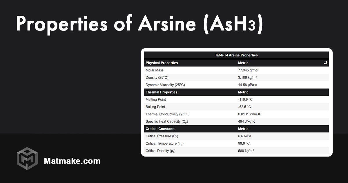 Arsine - Properties