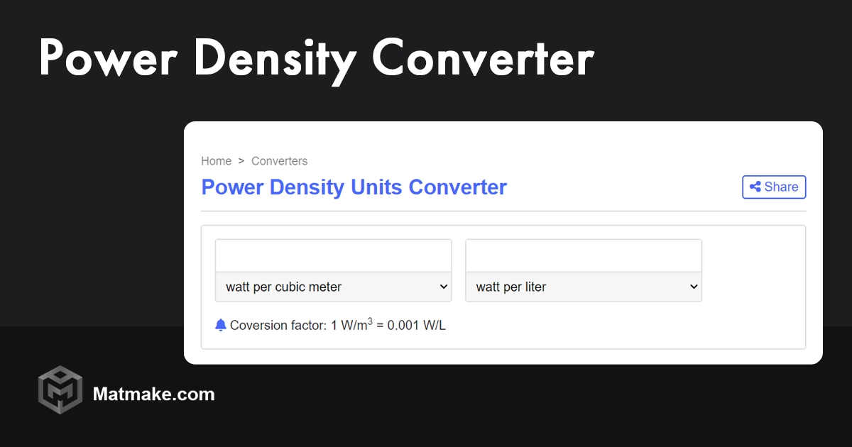 Power Density Converter - Matmake