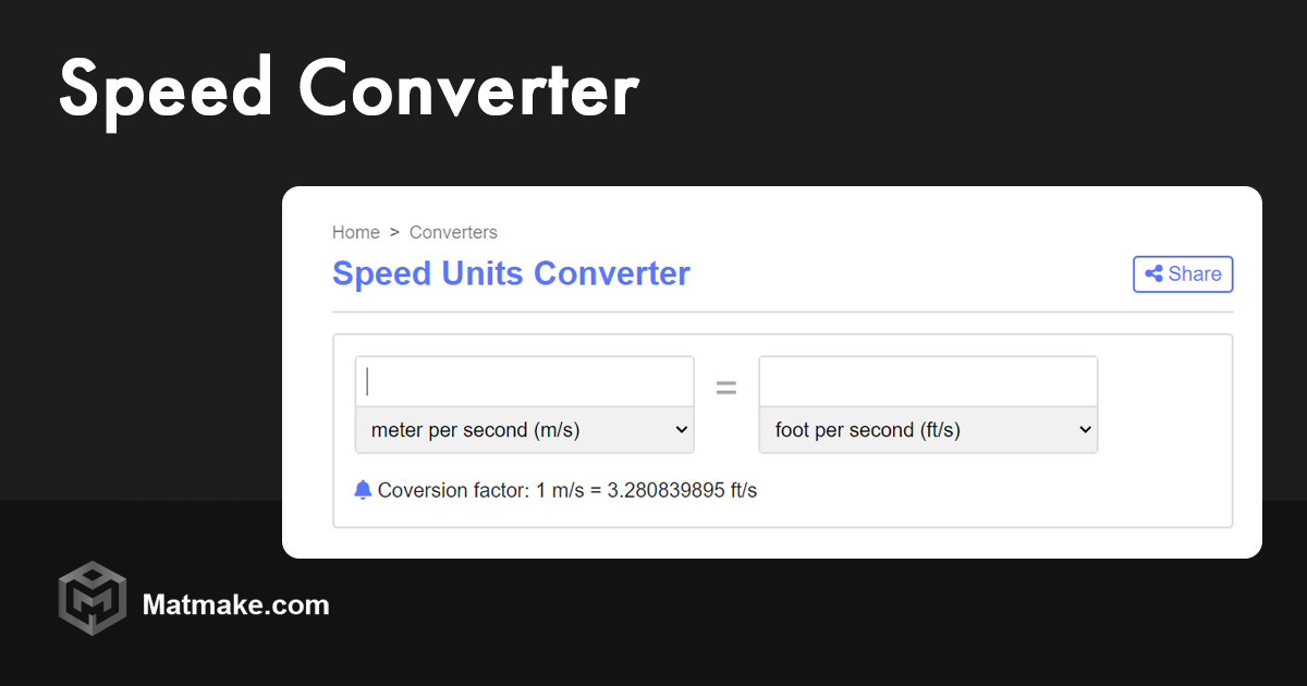 Speed Converter - Matmake