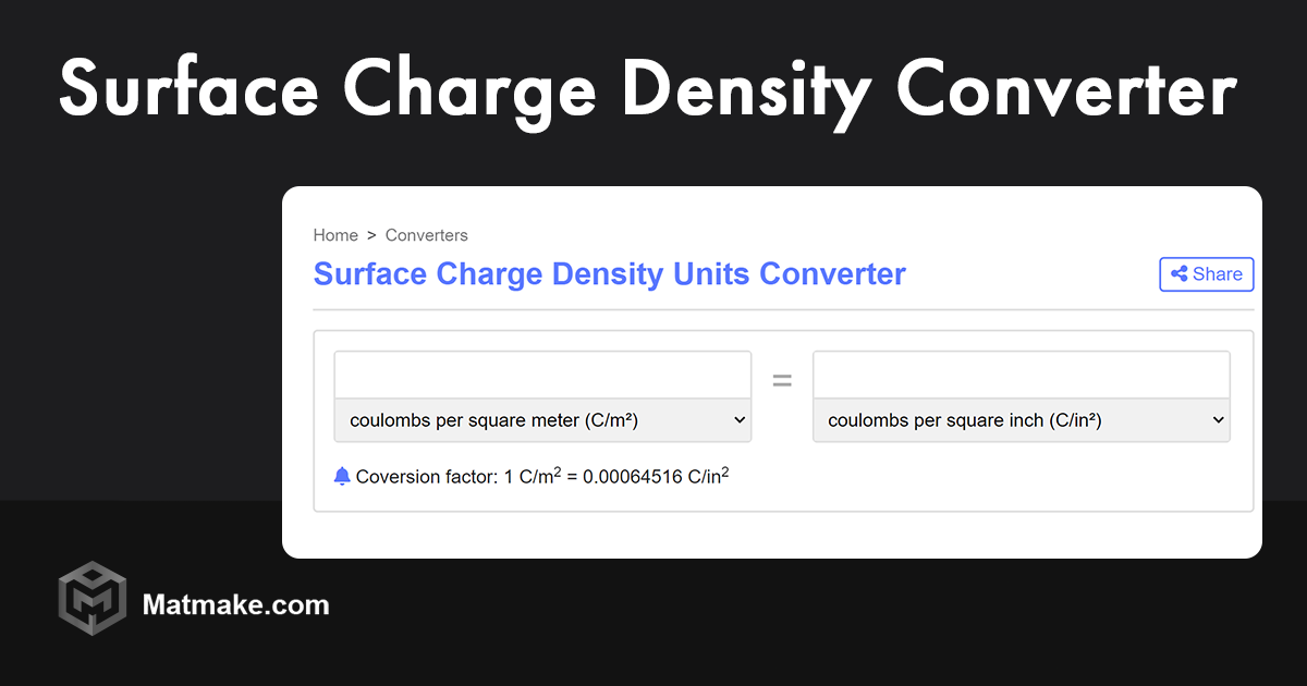 Surface Charge Density Converter - Matmake