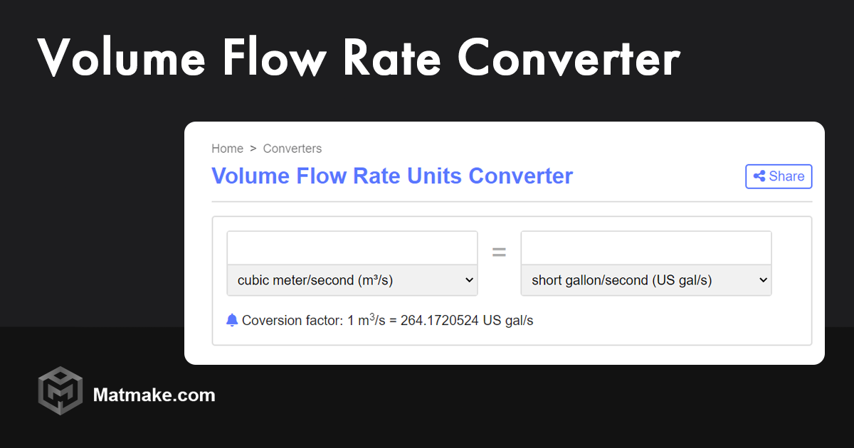 Volume Flow Rate Converter - Matmake